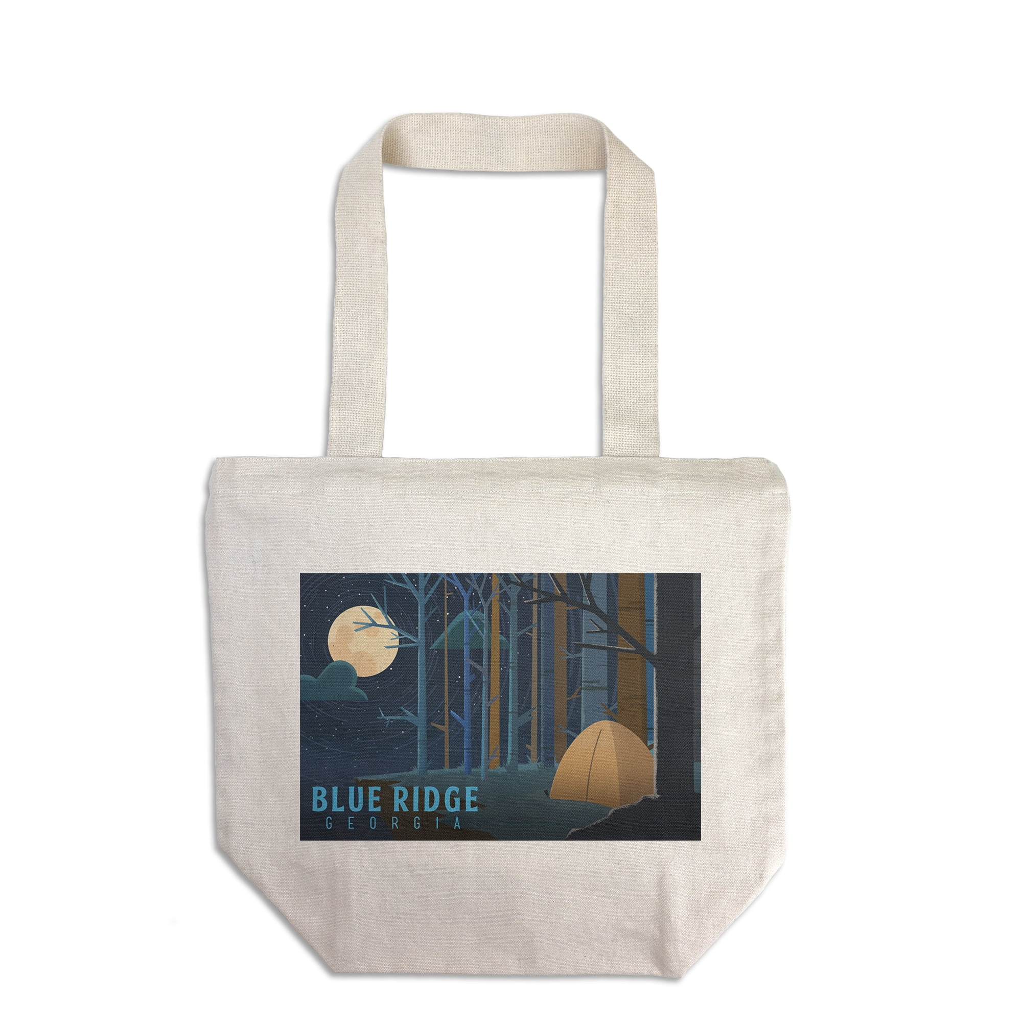 Blue Ridge, Georgia, Camping by Cliffside, Pop Sky (100% Cotton Canvas ...