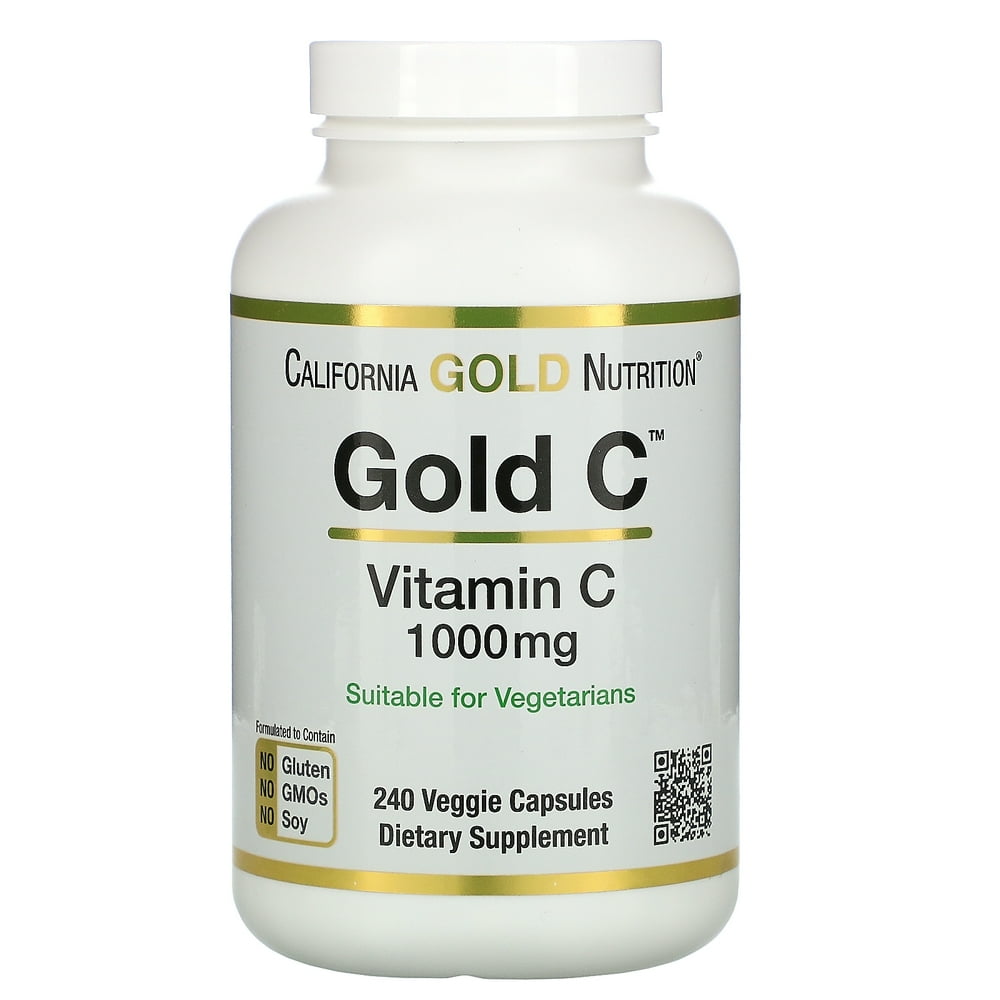 California Gold Nutrition Gold C, Vitamin C, 1,000 mg, 240 Veggie ...