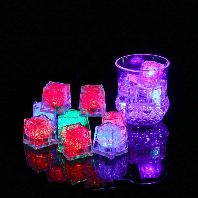 Mosey LED Ice Cubes,3Pcs LED Light Ice Cubes Luminous Night Lamp Party ...