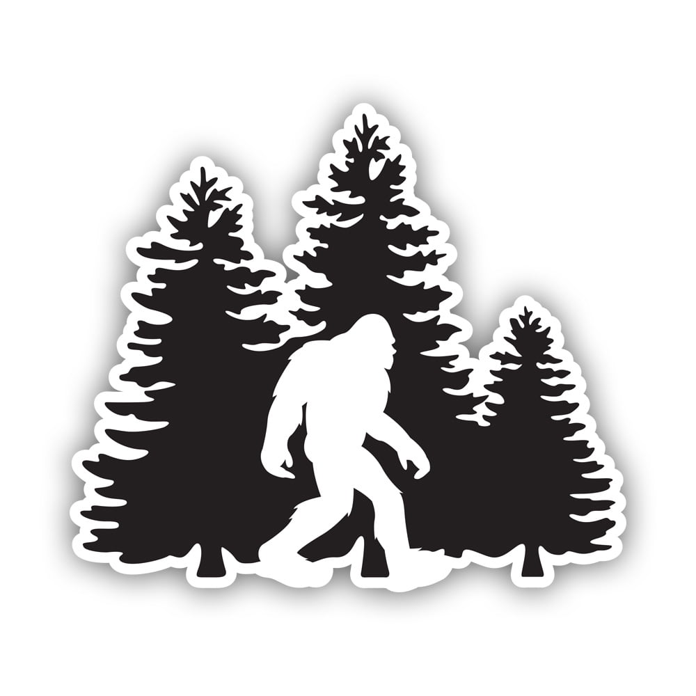 Bigfoot Trees Forest Sticker Decal - Self Adhesive Vinyl - Weatherproof ...