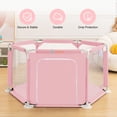 Millhouse Easy-Assembly Portable 6-Panel Baby Playpen Travel Play Yard ...
