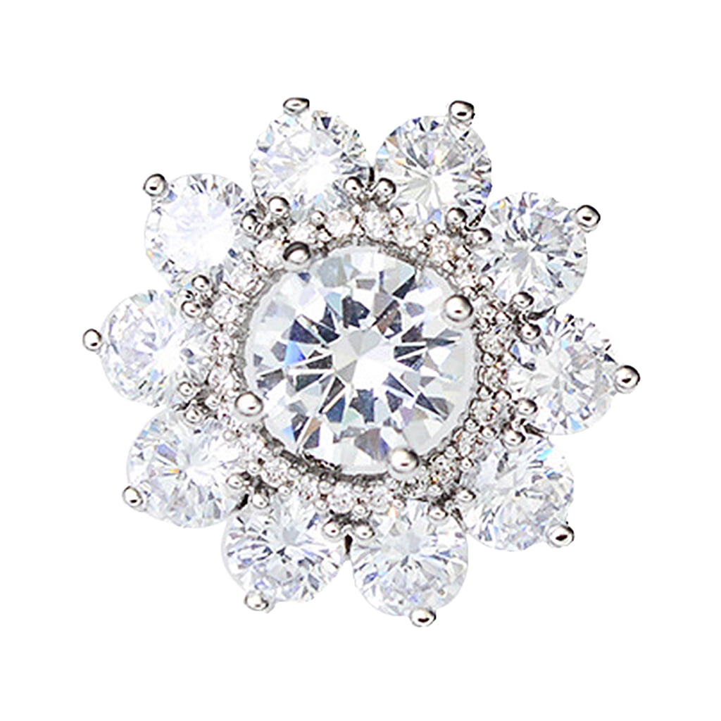 Click here for Xuanheng Diamante Flower Brooch Women Shirt Cubic... prices