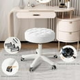 Small Round Rolling Desk Chair Armless Comfy Vanity Computer Chair ...