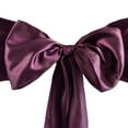 Efavormart 5pcs Eggplant SATIN Chair Sashes Tie Bows for Wedding Events ...