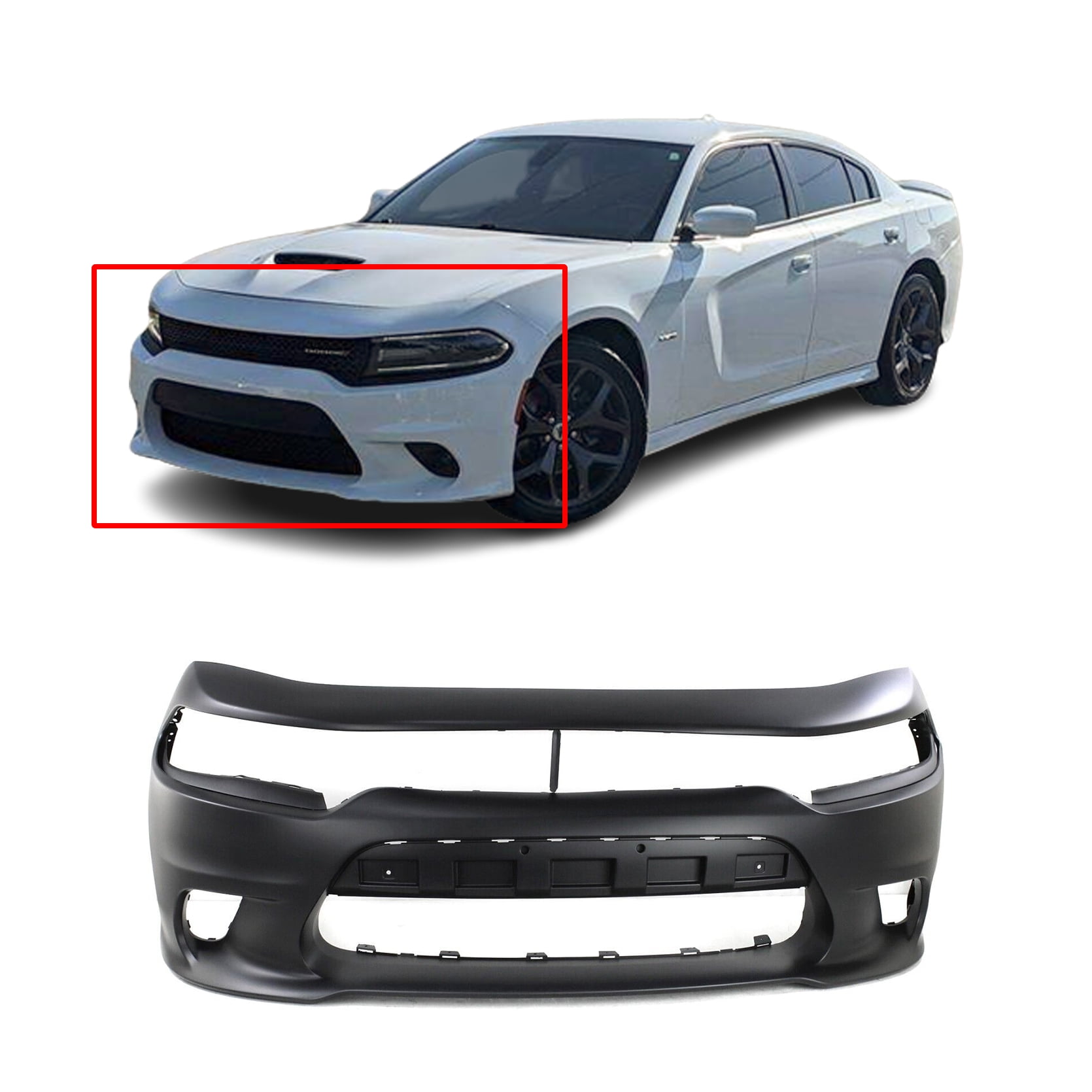 Front Bumper Cover For 2015-2023 Dodge Charger Primed CH1000A23 ...