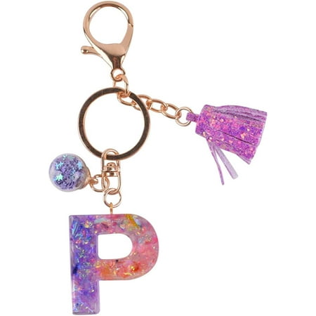 Initial Keychain for Girls, Letter Sparkly Glitter Letter Alphabet ...