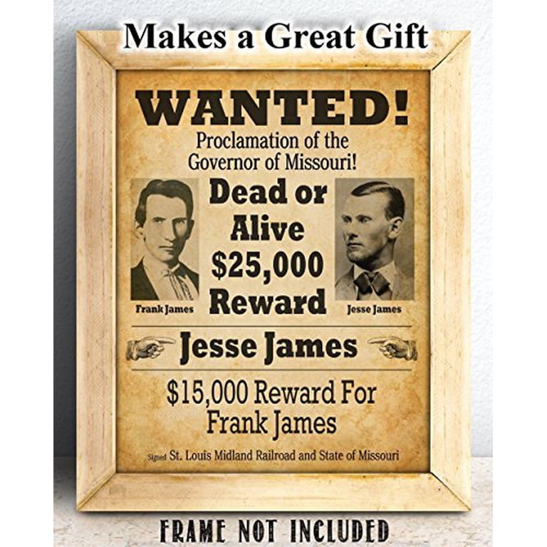 Jesse James Wanted Poster Original