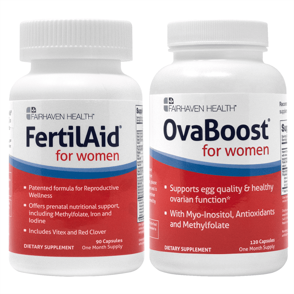 FertilAid for Women and Ovaboost Combo 1 Month Supply Fertility ...