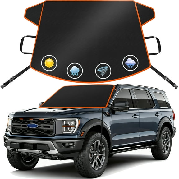 Car Windshield Cover for Ice and Snow, SUV Half Car Cover Top with ...