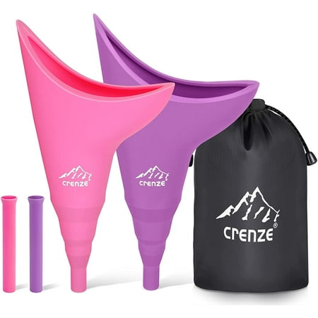 XBRW Female Urination Device, Portable Female Urinal with Extension Tube, Reusable Silicone Pee ...