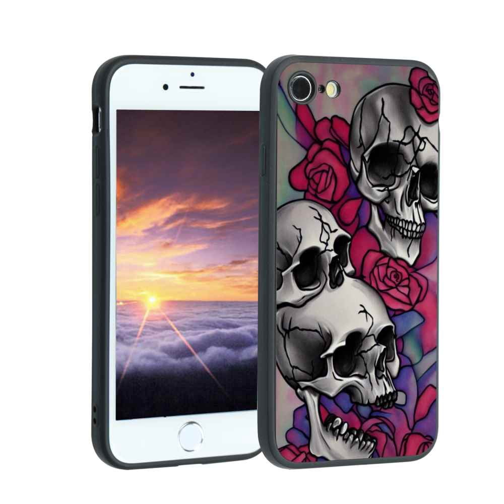 Compatible with iPhone 7 Phone Case, Skull-6 Case Silicone Protective ...