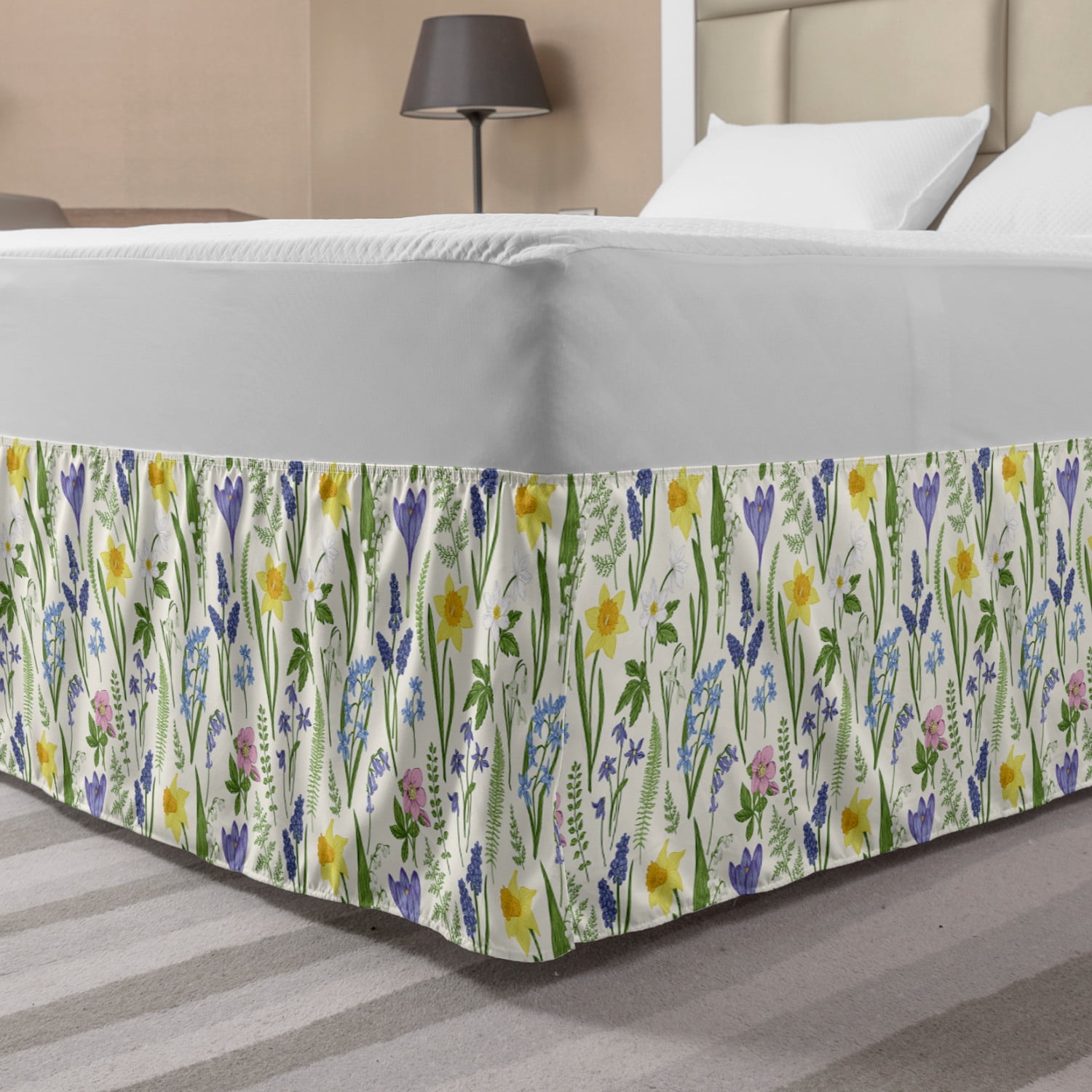 Spring Bed Skirt, Seasonal Garden Plants in Full Blossom Rural Country ...