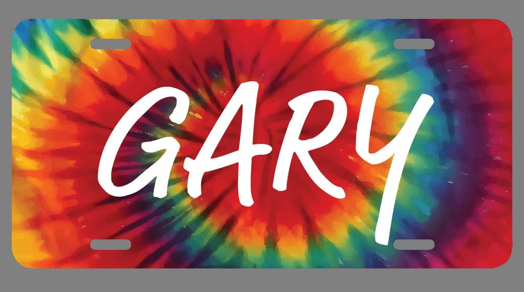 Gary Name Tie Dye Style License Plate Tag Vanity Novelty Metal | UV ...