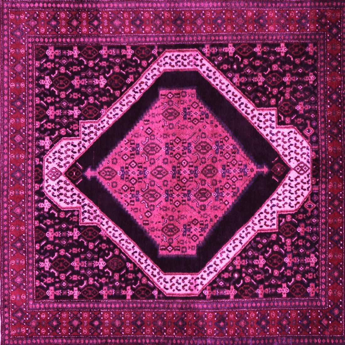 Ahgly Company Indoor Square Persian Pink Traditional Area Rugs, 7 ...