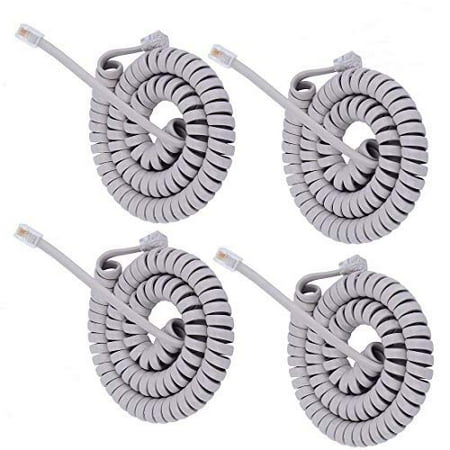 Telephone Handset Cord Cable Pure-Copper Coiled 1 to 6.6 Feet Uncoiled ...