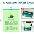 13 Gallon,200 Count, Compostable with Drawstring,Tear Resistant Kitchen ...