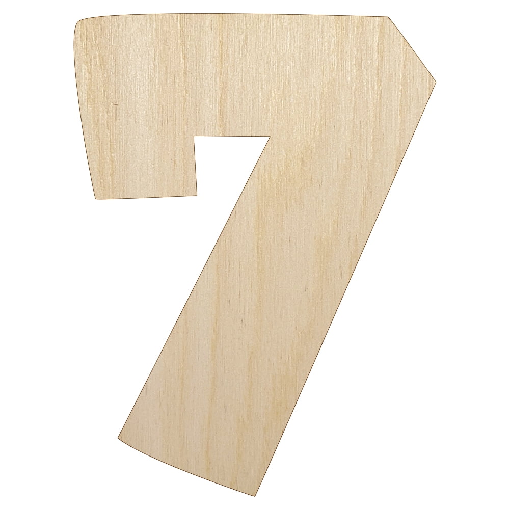 Number 7 Seven Fun Bold Font Wood Shape Unfinished Piece Cutout Craft ...