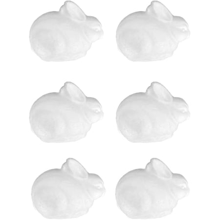 6pcs Foam Easter Bunny White Craft Styrofoam Rabbit DIY Modeling Foam ...