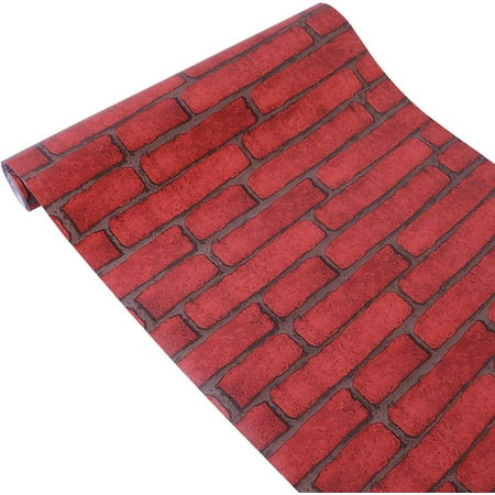 Red Brick Removable Vinyl Furniture Paper Waterproof Wall Rack Shelf ...