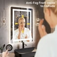28 in. W x 20 in. H Rectangular Rounded corner Frameless Anti-Fog LED ...