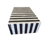 Genuine Marble Coffee Table - Nero Black + Carrara White Striped Marble ...