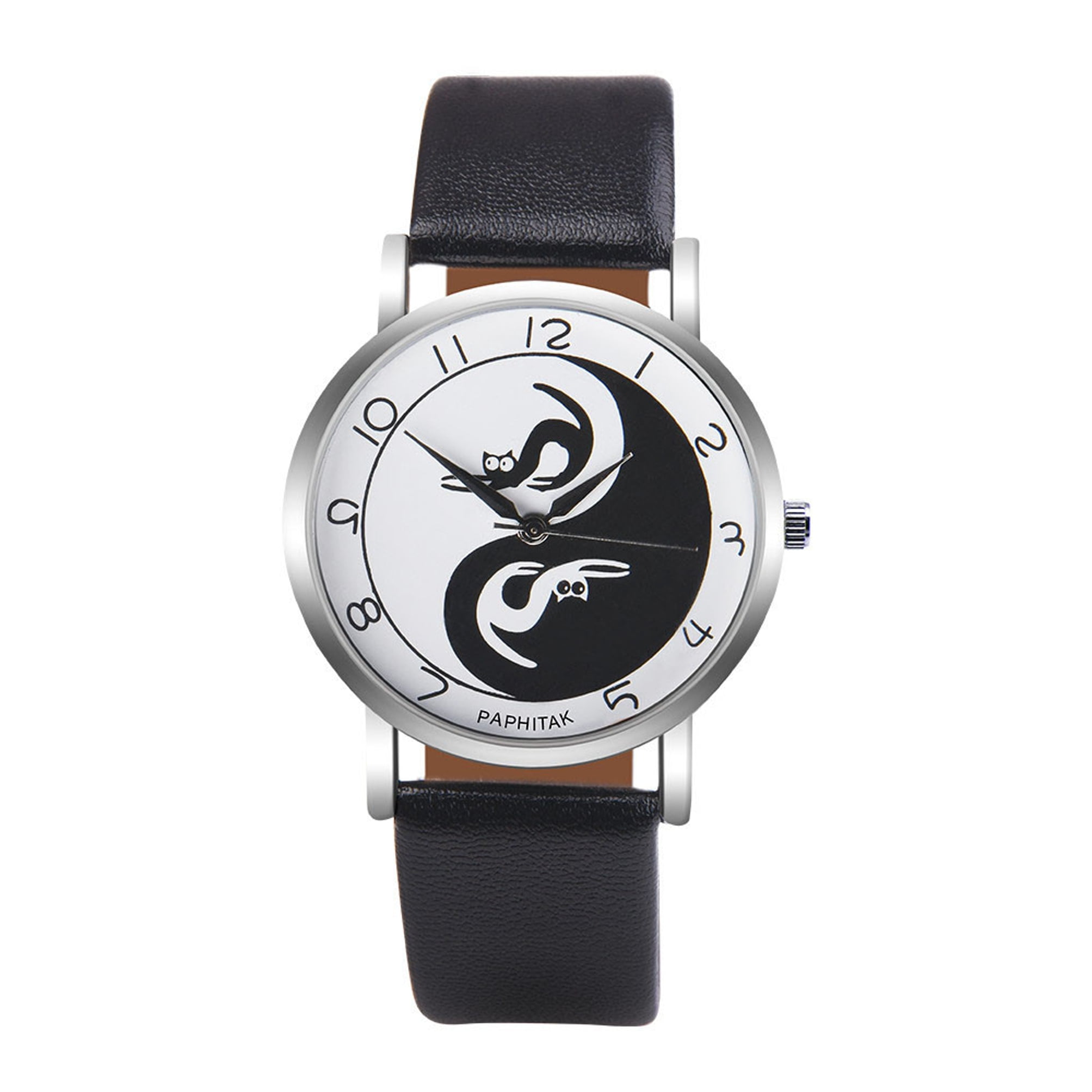 Black Band Cat Watch Yin Yang Style Asian 2-Cat Design Casual Dress ...