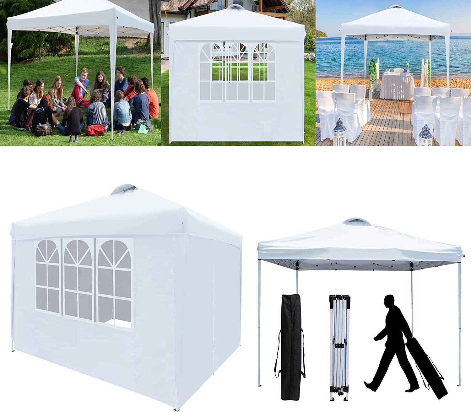 Dayplus 10'x10' Pop Up Outdoor Canopy Tent Portable Folding Instant ...