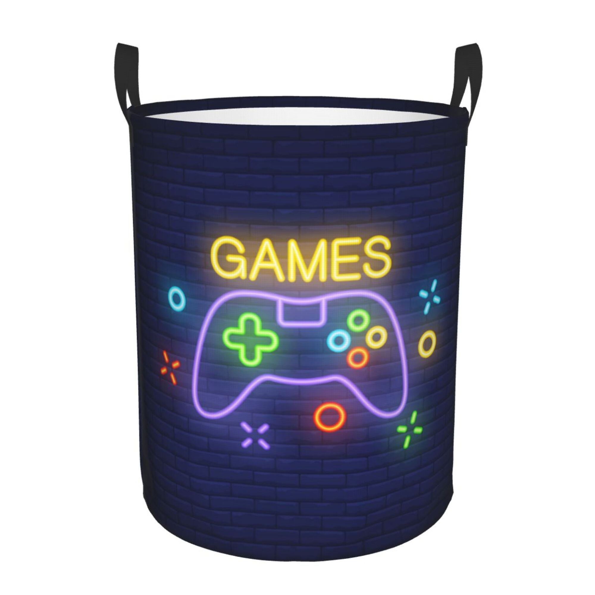 TEQUAN Waterproof Laundry Hampers, Neon Game Controller Games Zone ...