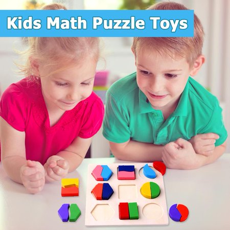 Mymisisa Wood Geometric Shapes Sorting Math Montessori Puzzle Kids ...