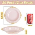 50PCS Pink Plastic Bowls with Gold Rim - 12oz Disposable Soup Bowls ...