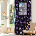 Butterfly and Purple Black Pattern Blackout Curtains,Triple Weaved ...