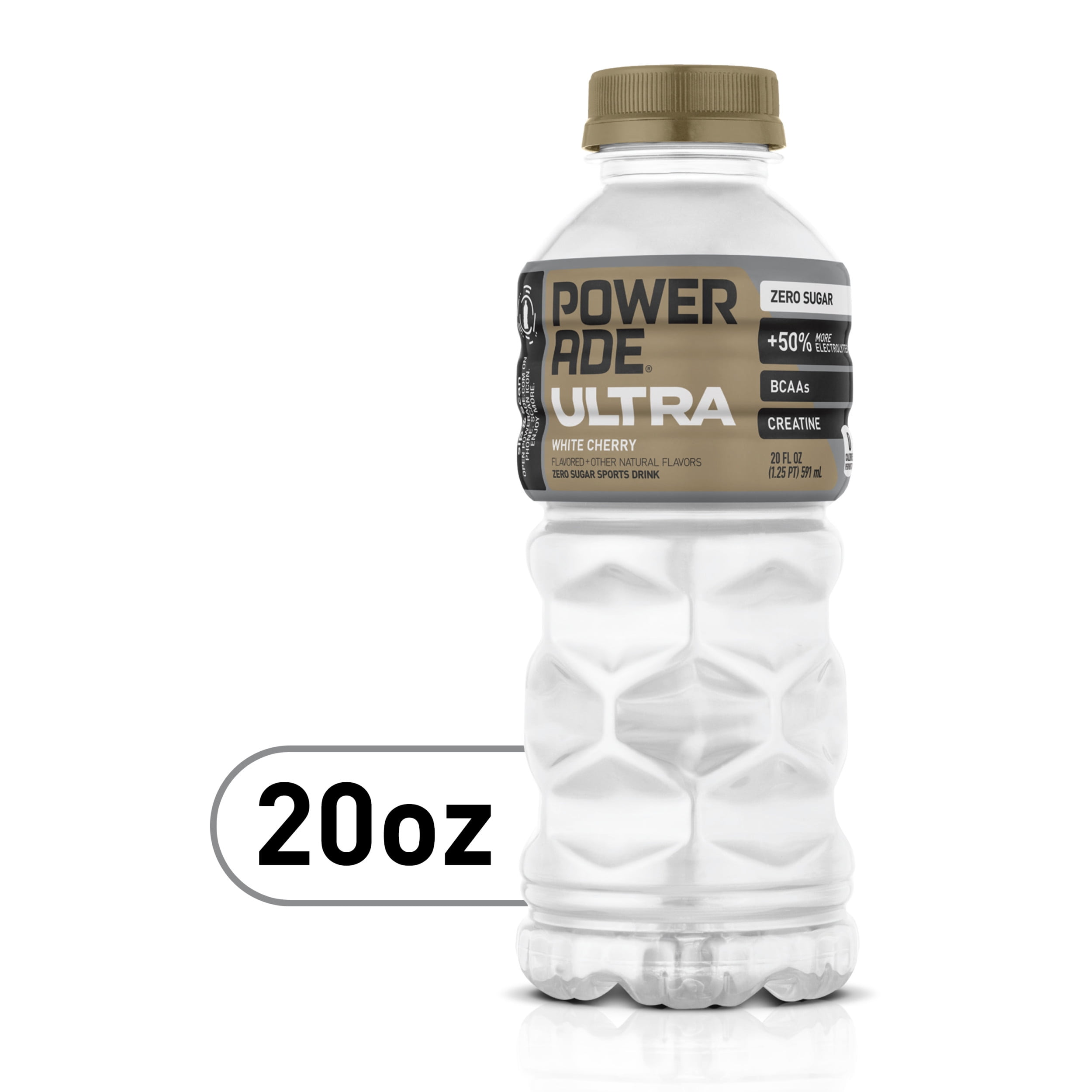 POWERADE Ultra, White Cherry, Zero Sugar Sports Drink w/ 50+% more ION4 ...