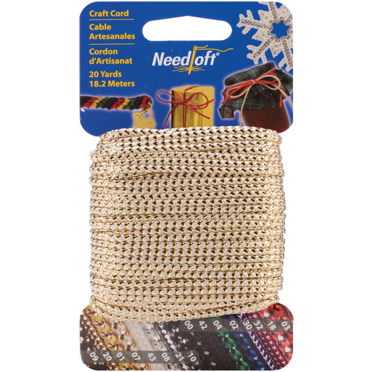 Cottage Mills Novelty Craft Cord 20yd-Metallic White & Gold - Walmart.com