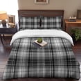 Black Buffalo Plaid Duvet Cover Set Twin Size, Rustic Farmhouse 4 Piece ...