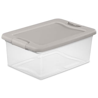 Sterilite 15 Quart Clear Plastic Latching Storage Container Box (12 ...