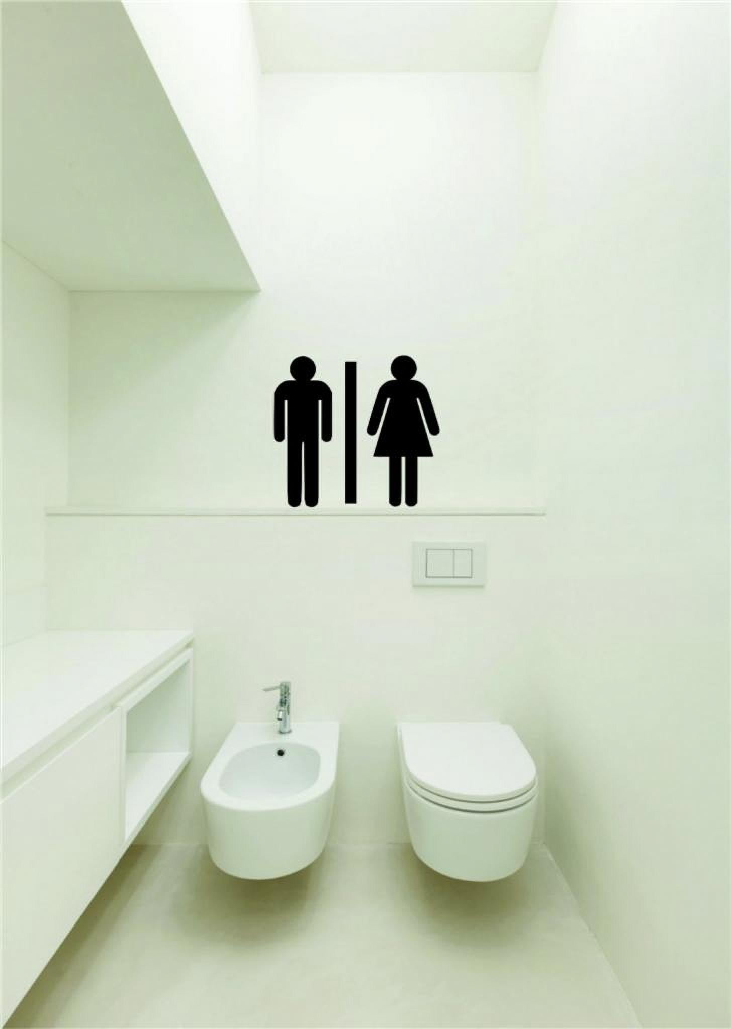 Vinyl Wall Decal for Home - Peeing Bathroom Shower Clean Toilet Cute ...