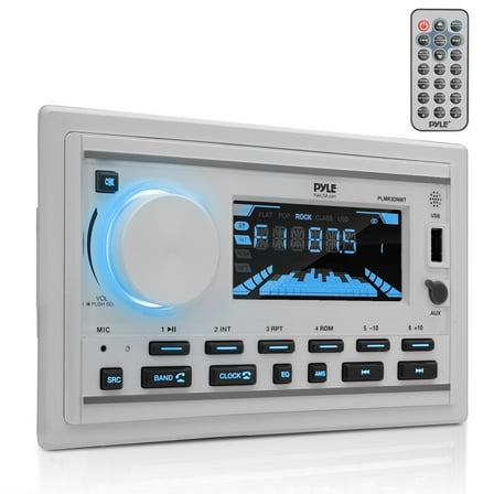 PYLE PLMRKT2B - Marine Receiver Speaker Kit - 2-Channel Amplifier w/ 6. ...