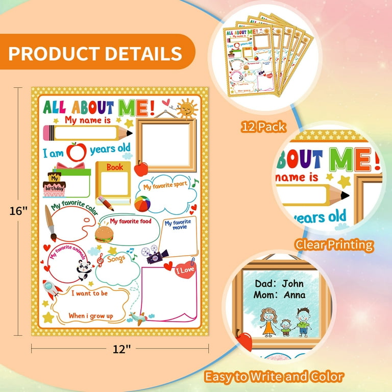 All About Me Preschool Printable Poster