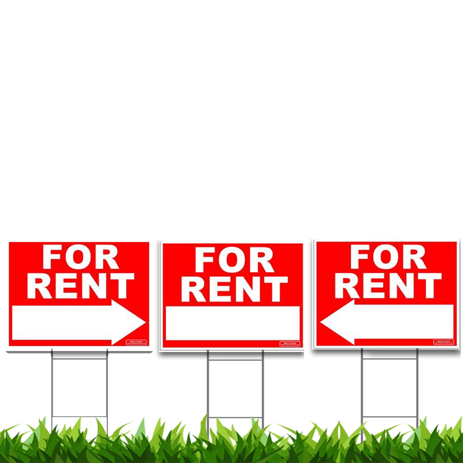 For Rent Yard Sign Kit - Rental Property - (1) 24" x 18" Yard Sign (2 ...