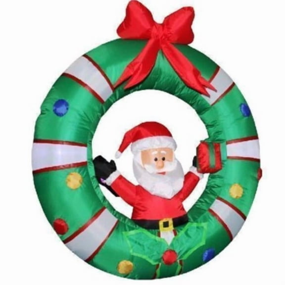 Celebrations 8 ft Santa Inflatable, Christmas Yard Decoration, UL ...