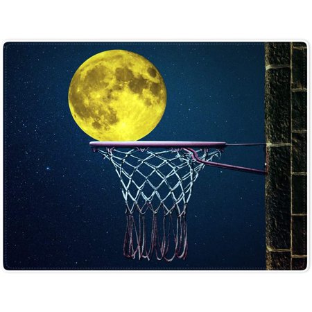 Blankets Plush Sofa Bed Throw Starry Sky Moon Basketball Hoop 40x50inch ...