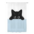 Black Cat Sheer Curtains 72 Inch Long 1 Panel Cute Cat Cartoon Animal ...