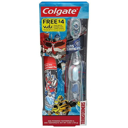 Colgate Kids Transformers Powered Toothbrush + Toothpaste Combo Pack ...