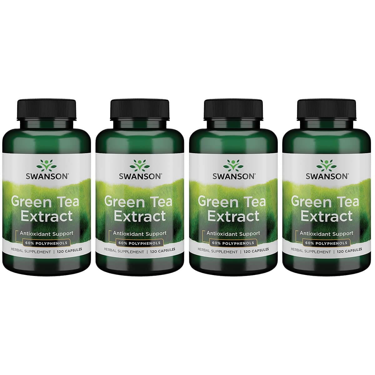 Swanson Green Tea Extract - 60% Polyphenols 120 Caps 4 Pack - Walmart.com