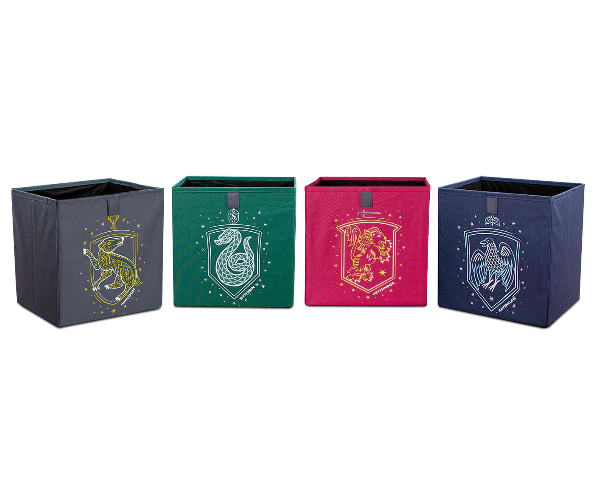 Harry Potter Hogwarts Houses 11-Inch Storage Bin Cube Organizers | Set ...