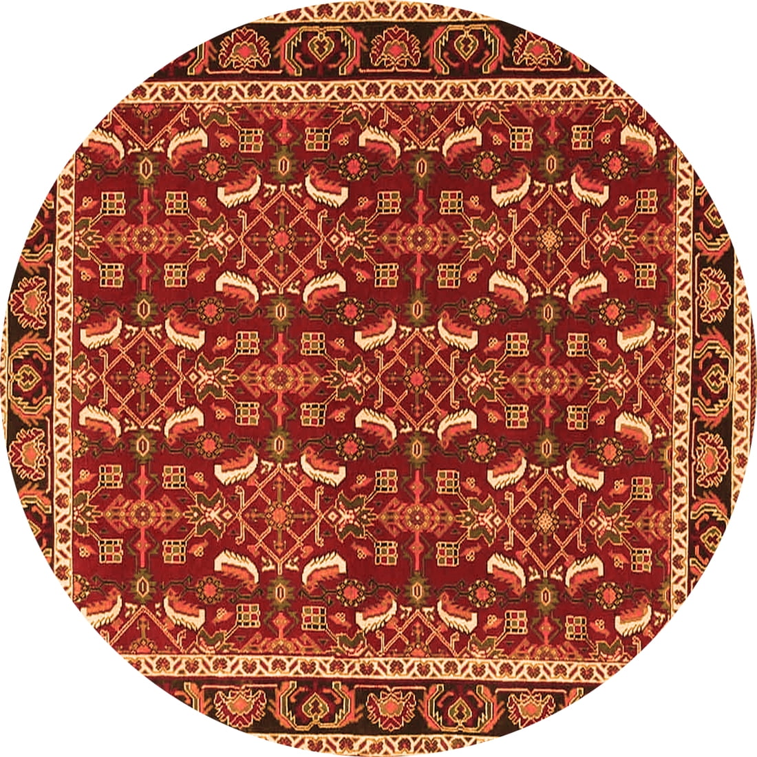 Ahgly Company Indoor Round Persian Orange Traditional Area Rugs, 5 ...