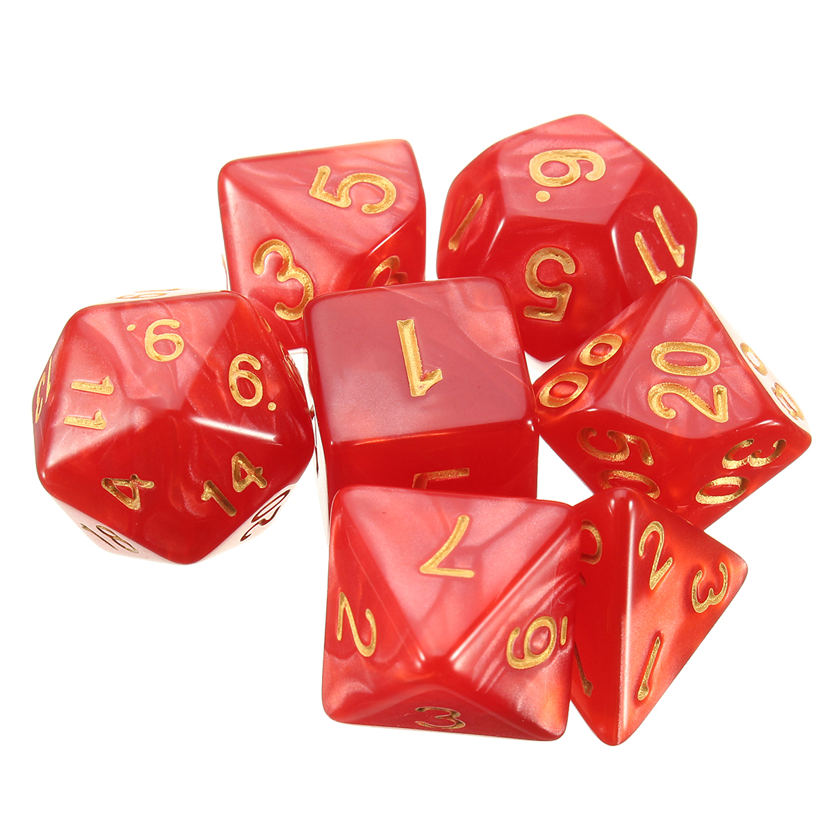 42Pcs 6 Set Polyhedral Dice with Bag 4D- 20D For RPG Role Playing Board ...