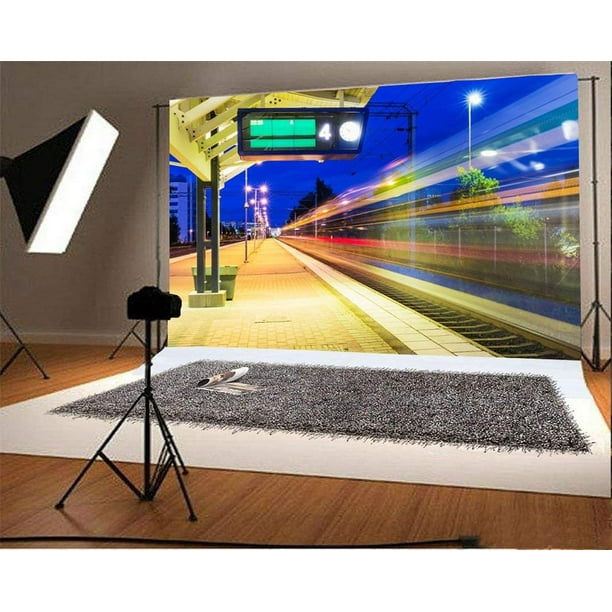 ABPHOTO 7x5ft Photography Backdrop Plat Subway Railroad Train Tracks ...