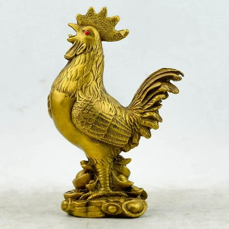 Copper Money Chicken Blessing Rooster Decoration Ingot Golden Chicken ...