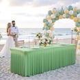 8 Pack Spandex Sage Green Fitted Table Cloth for 6ft Rectangle Tables ...